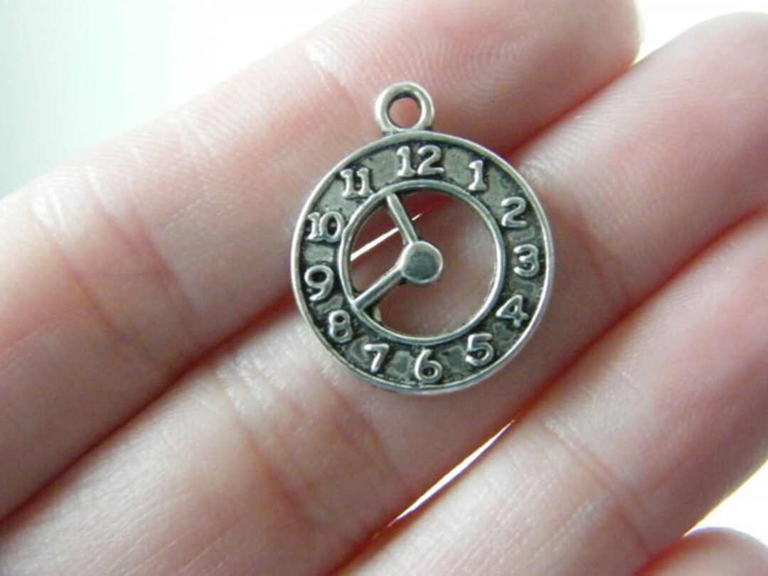 BULK 50 Clock Charms Antique Silver Tone P187 - Etsy