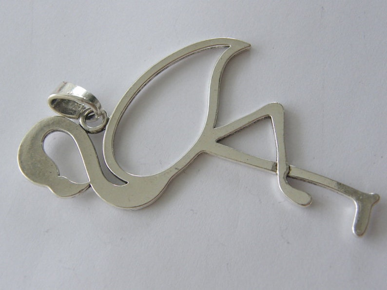 1 Flamingo pendant antique silver tone B330 | Etsy
