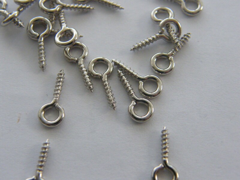 100 Screw Eye Bails 12 X 5mm Silver Tone FS36 - Etsy