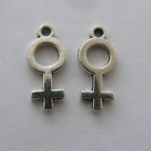 10 Female Symbol Charms Antique Silver Tone M395 - Etsy