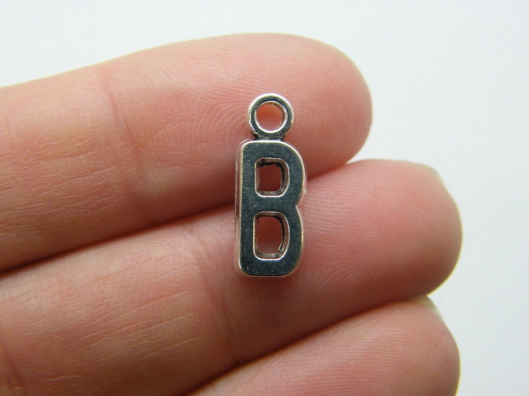 12 Letter B Charms Antique Silver Tone - Etsy