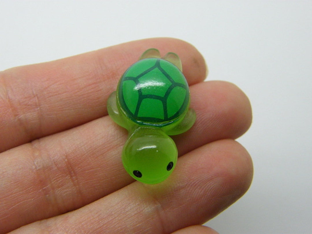 8 Turtle Miniature Green Glow in the Dark Resin FF229 - Etsy