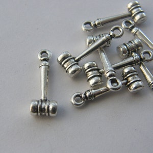 12 Gavel Charms Antique Silver Tone P142 - Etsy