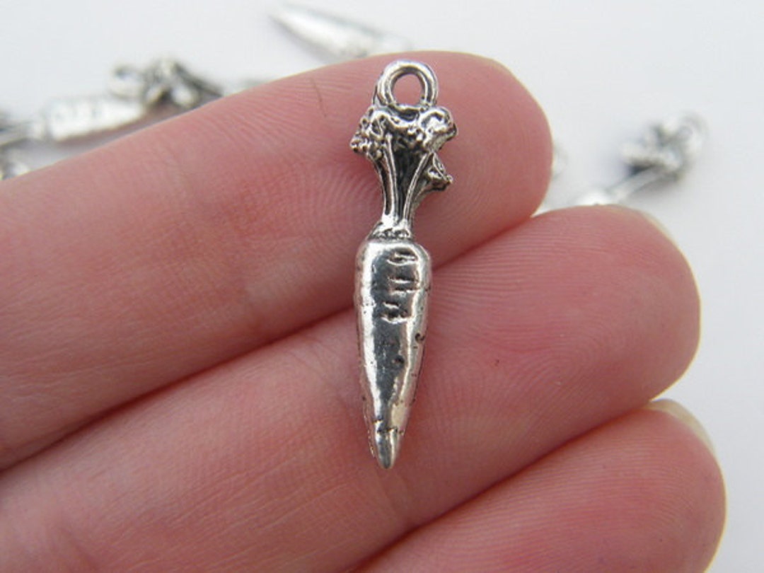 10 Carrot Charms Antique Silver Tone FD267 - Etsy