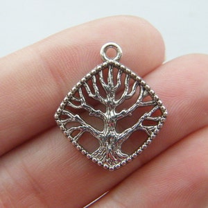 50pcs Tree Charms Bulk Charms Antique Silver Tone Charm - Etsy