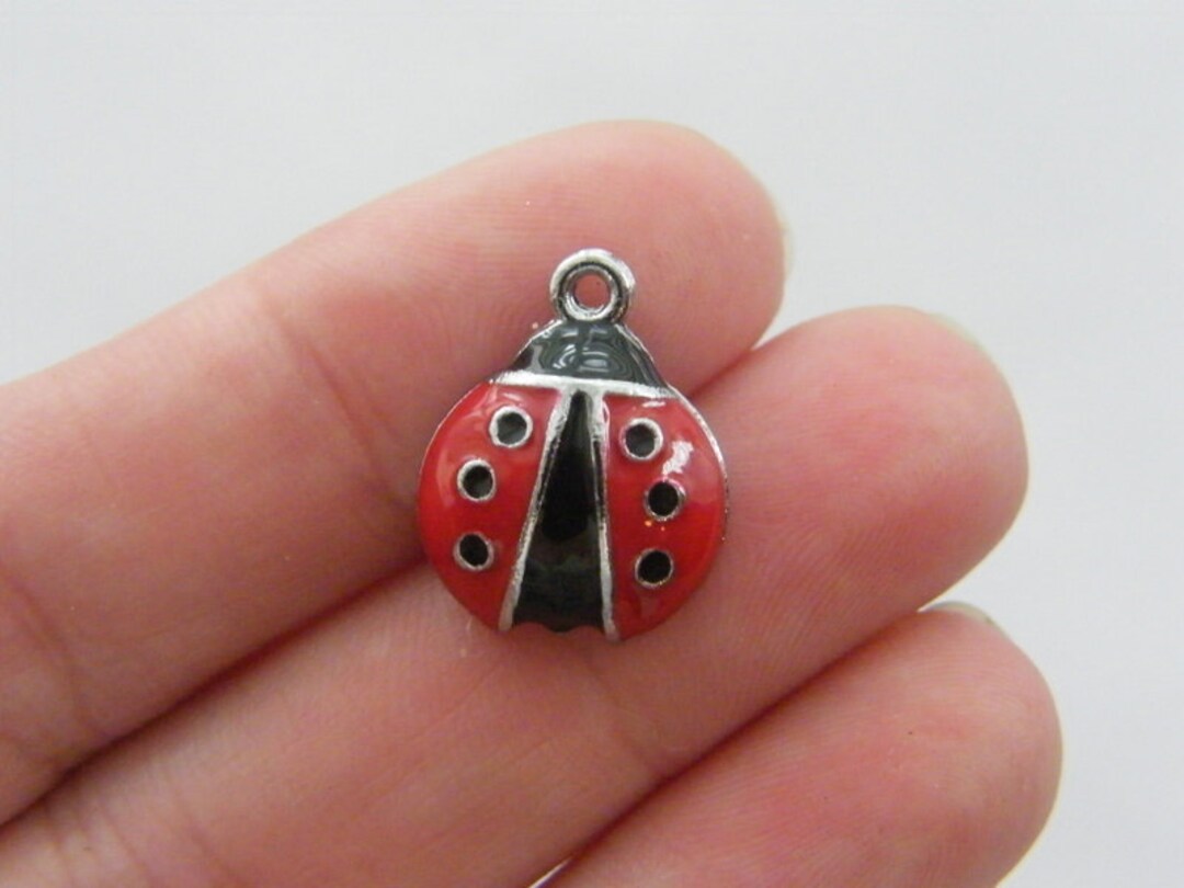 BULK 10 Ladybug Enamel Charms Silver Tone A127 - Etsy