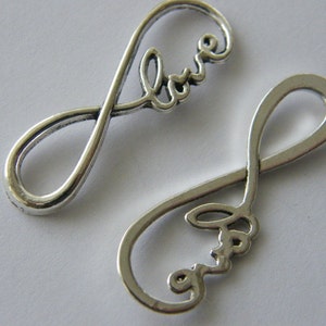 BULK 20 Love Infinity Charms or Connectors Antique Silver Tone I77 - SALE 50% OFF - Etsy