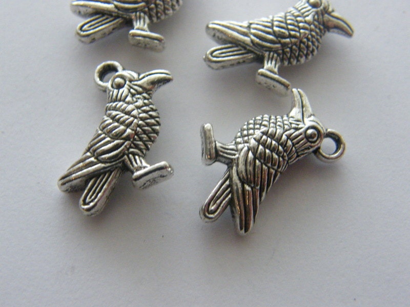 BULK 30 Raven Bird Charms Antique Silver Tone B29 | Etsy