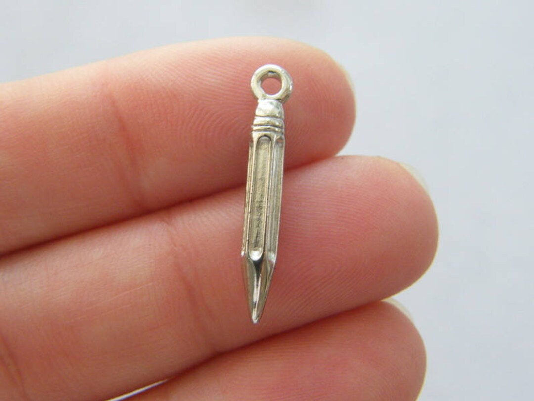 10 Pencil Charms Silver Tone P390 - Etsy