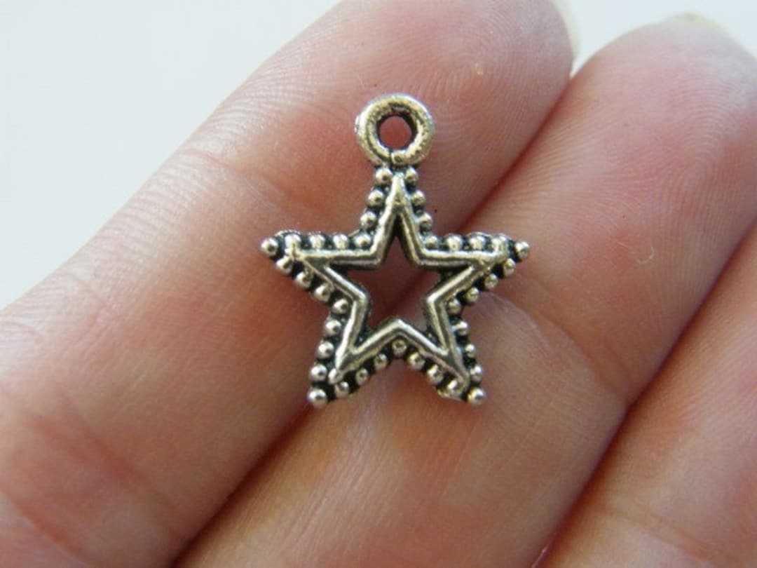 10 Star Charms Tibetan Silver S14 - Etsy
