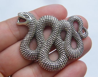 10pcs Snake Charms Silver Tone Large Snake Charm Pendant 54x25mm - Etsy