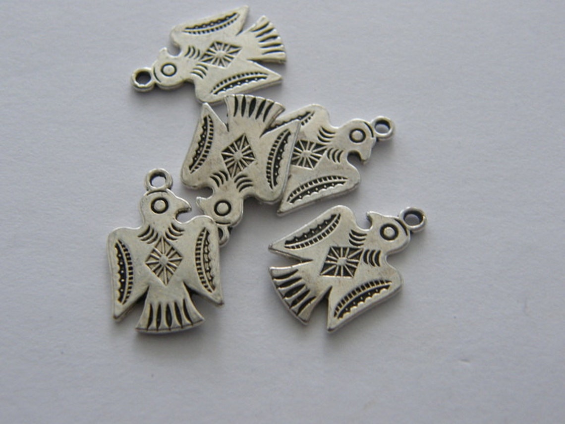 10 Eagle Totem Charms Antique Silver Tone WT50 - Etsy