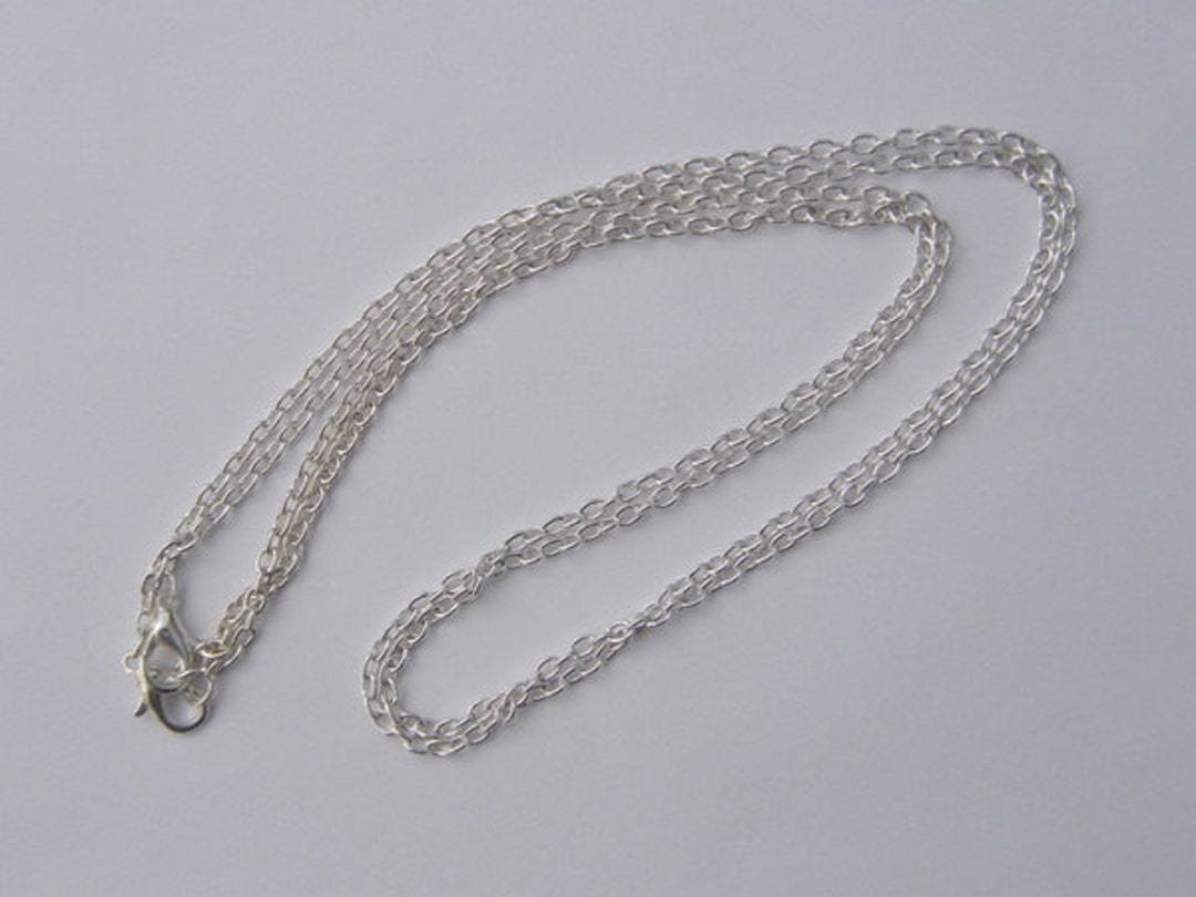 2 Necklace Chains 46cm 18" Silver Plated - Etsy