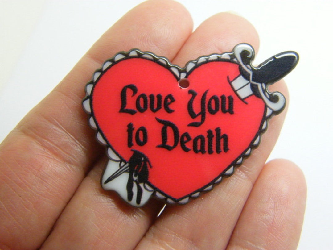 2 Love You to Death Heart Pendants Acrylic H240 - Etsy