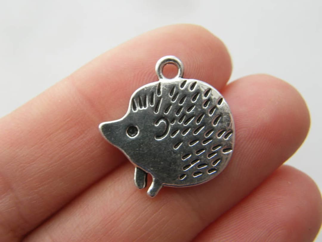 4 Hedgehog Charms Antique Silver Tone A657 - Etsy