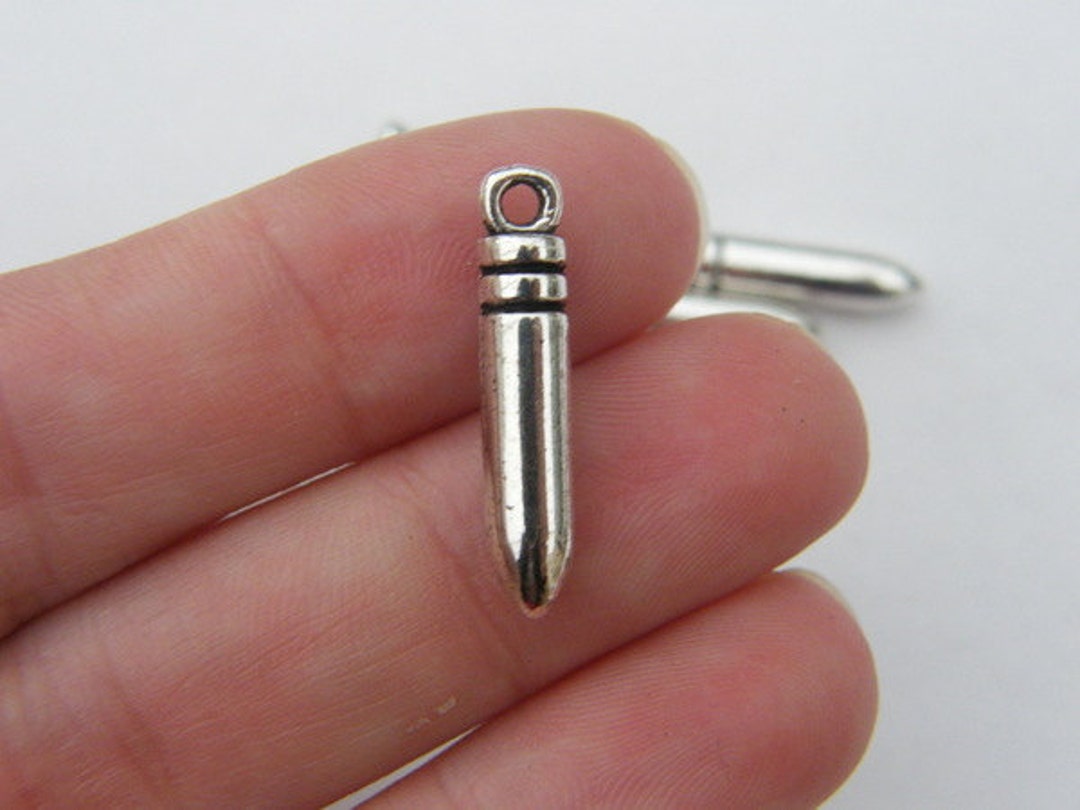 BULK 50 Bullet Charms Antique Silver Tone G44 - Etsy