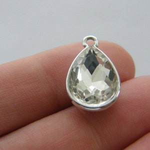 4 April Birthstone Charms 19 X 12mm Silver Tone - Etsy