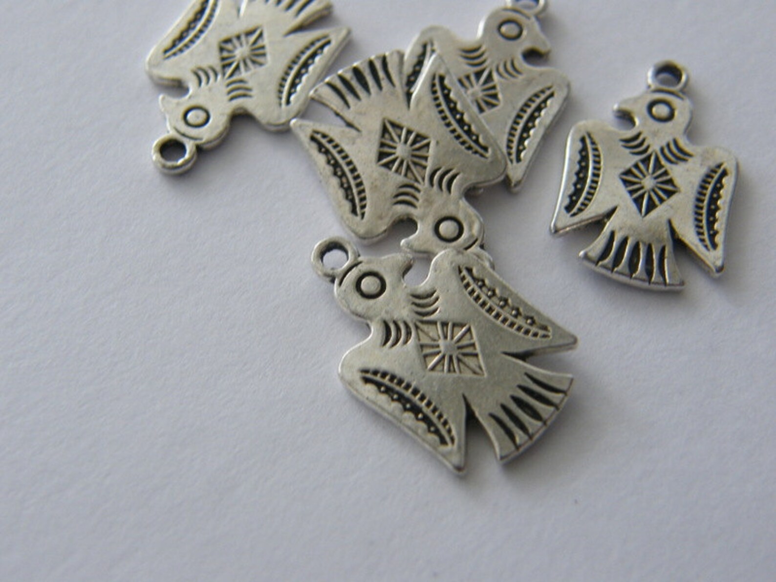 10 Eagle Totem Charms Antique Silver Tone WT50 - Etsy