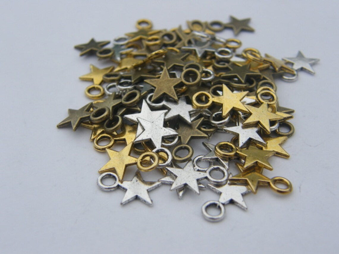The Star Collection 75 Star Charms 10.5 X 7.5mm - Etsy