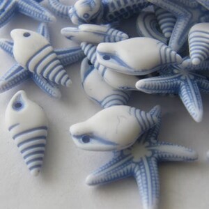 100 Blue Random Sea Themed Acrylic Charms - Etsy