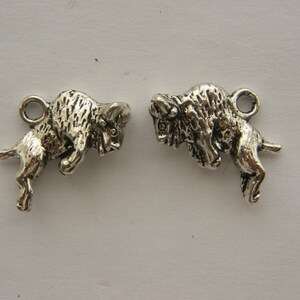 6 Buffalo Charms Antique Silver Tone A138 - Etsy