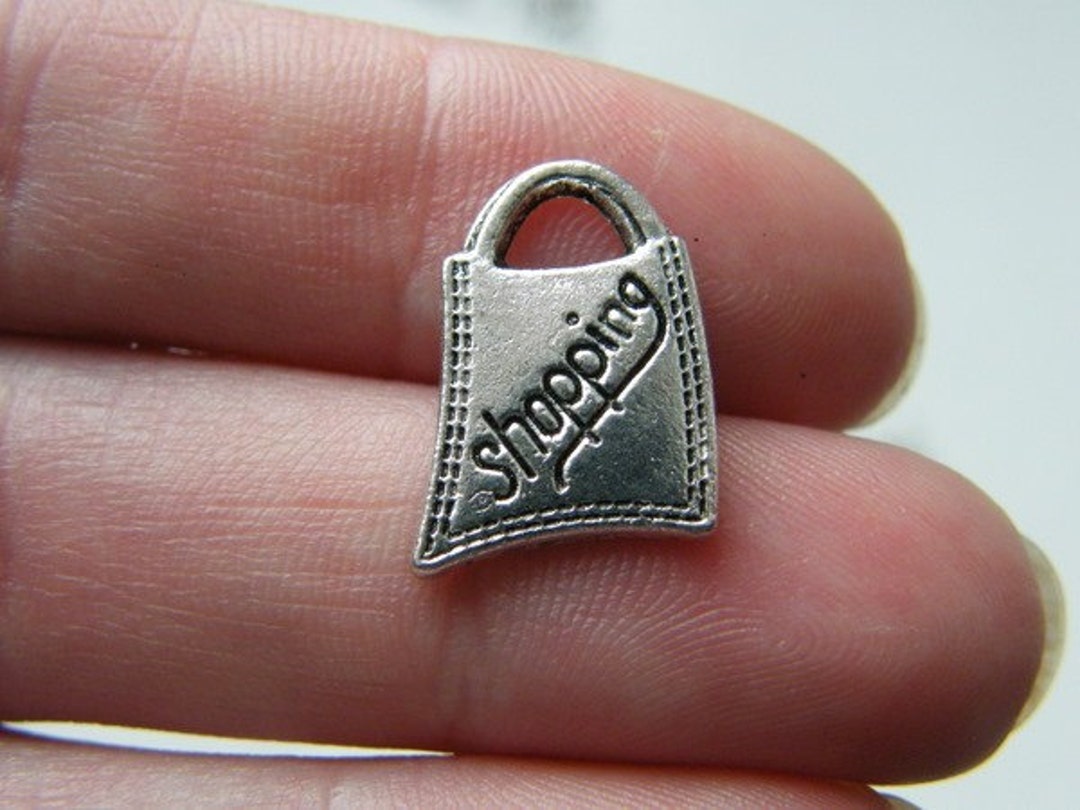 10 Shopping Bag Charms Antique Silver Tone CA185 - Etsy