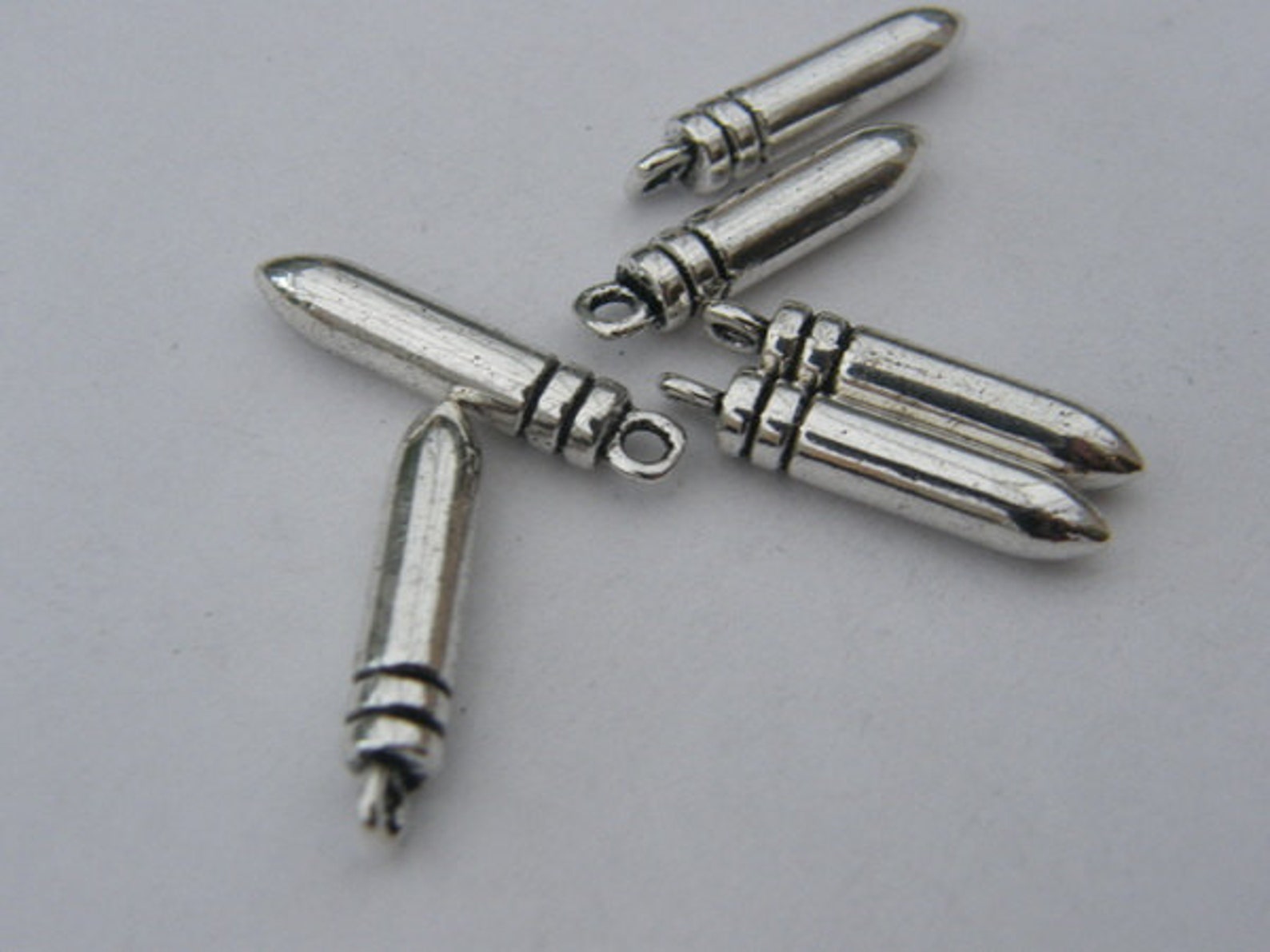 BULK 50 Bullet Charms Antique Silver Tone G44 - Etsy