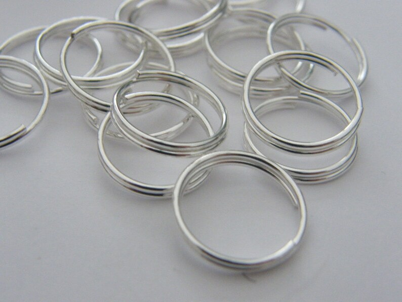 100 Split Rings 16mm Silver Plated FS413 | Etsy