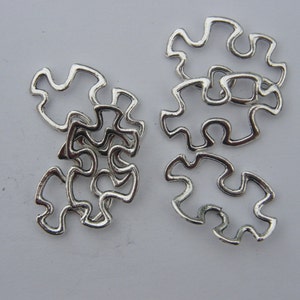 BULK 30 Puzzle Piece Connector Charms Silver Plated Tone P125 SALE 50% ...