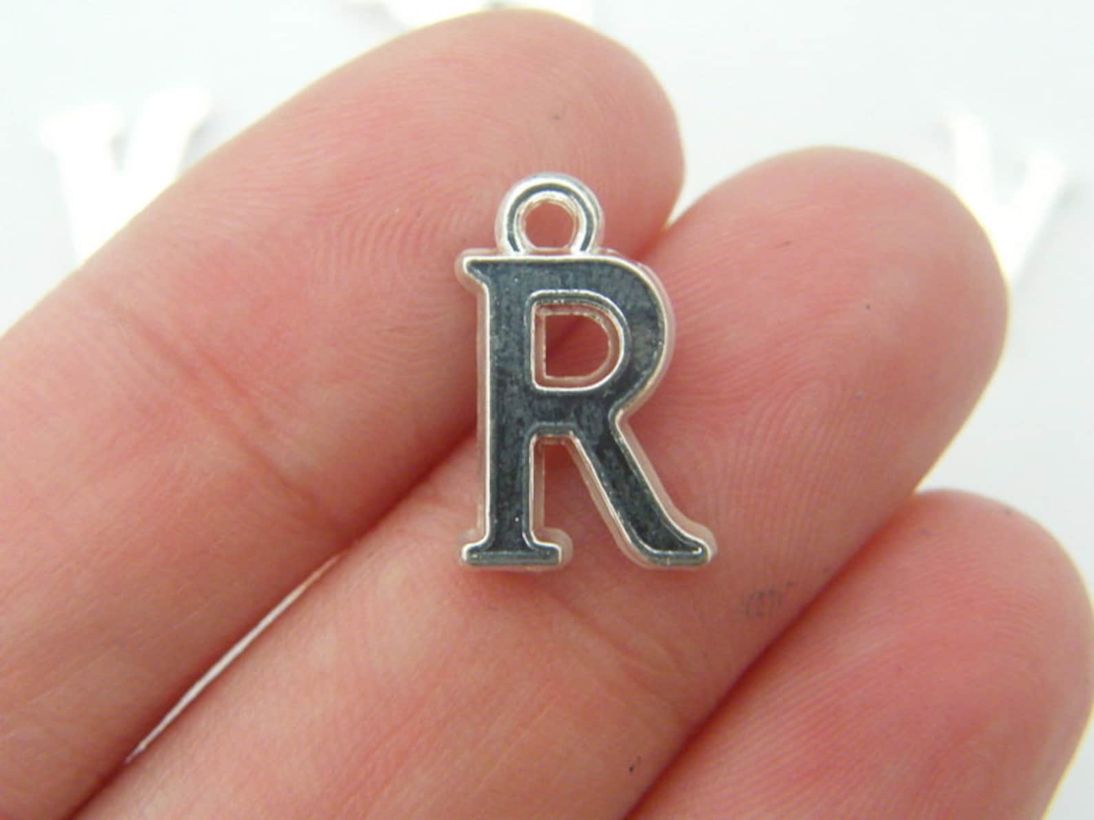 8 Letter R Alphabet Charms Silver Plated - Etsy