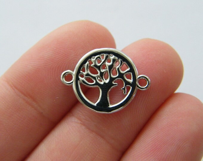 6 Tree Connector Charms Silver Tone T127 - Etsy