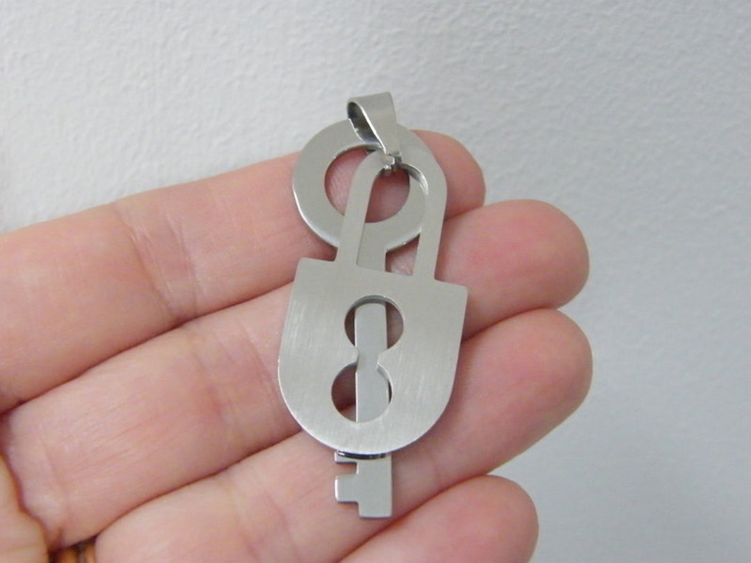 1 Lock and Key Pendant Stainless Steel K54 - Etsy Singapore
