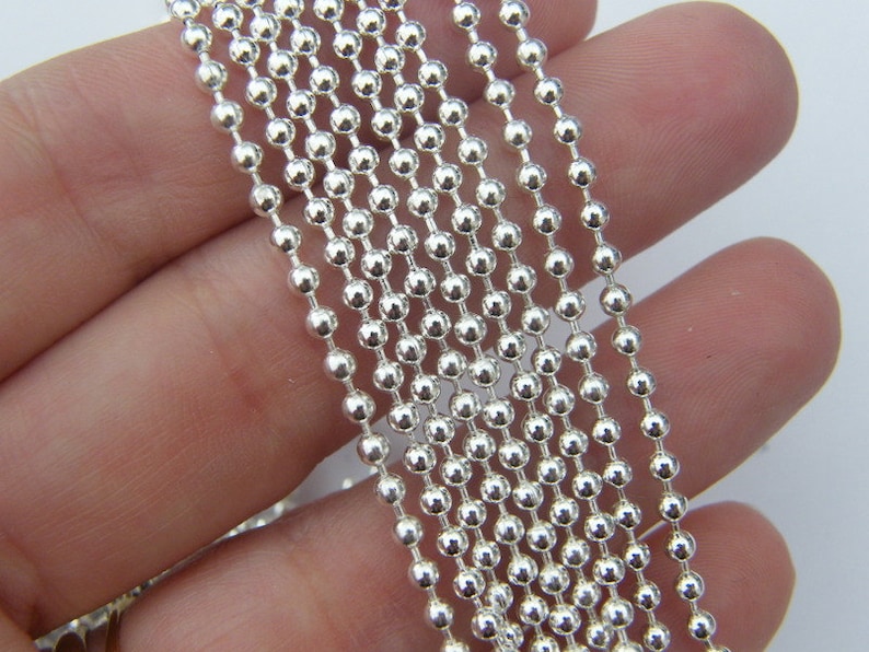 10m Ball Chain 2.4mm Silver Plated FS386 - Etsy