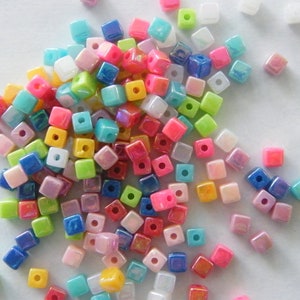 400 Square Beads Random Mixed AB Acrylic AB201 - Etsy
