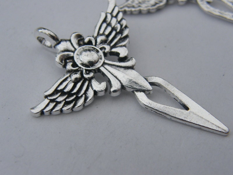 BULK 20 Wing Cross Sword Pendants Antique Silver Tone C9 - Etsy