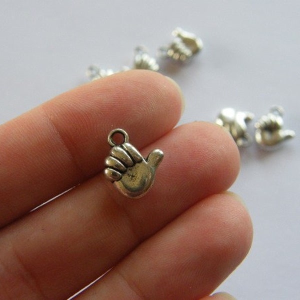 Silver Hand Charm - Etsy