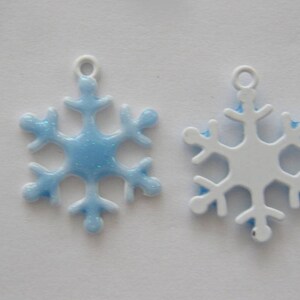 4 Snowflake Charms Blue and White Enamel Tone CT237 - Etsy