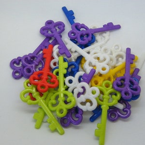 BULK 30 Mixed Colours Acrylic Plastic Key Pendants SALE 50% Offf - Etsy
