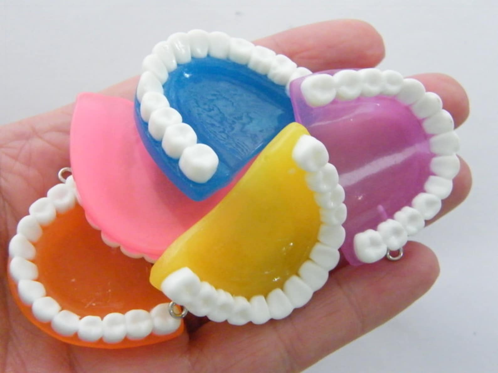 BULK 20 False Teeth Pendants Random Mixed Resin MD - Etsy