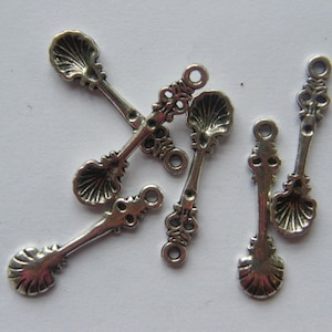 8 Spoon Charms Antique Silver Tone FD83 - Etsy