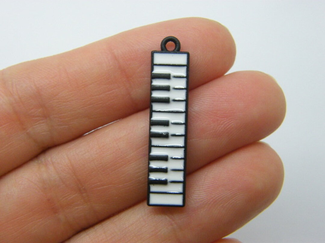 4 Keyboard Charms Black and Whiter Tone MN25 - Etsy