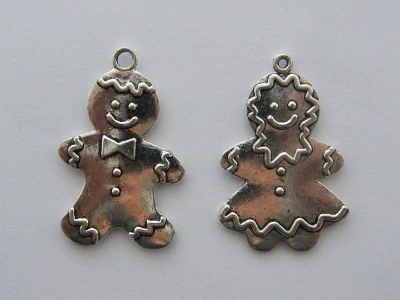 The Gingerbread Collection - 2 Pendants Antique Silver Tone - Etsy
