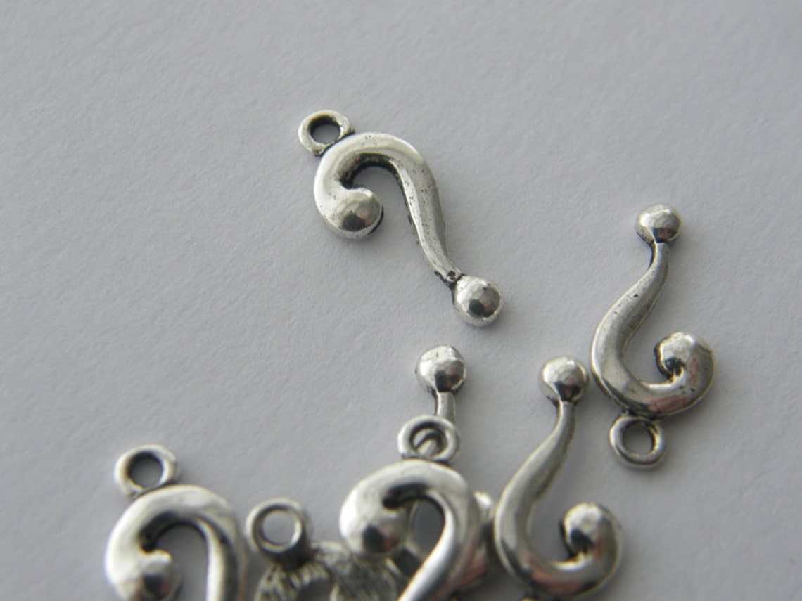 12 Question Mark Charms Antique Silver Tone M67 - Etsy