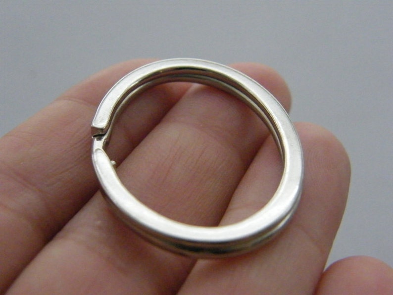 2 Oval key rings 36 x 28mm silver tone FS308 | Etsy