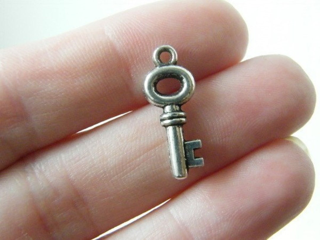 10 Key Charms Antique Silver Tone K22 - Etsy