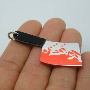 2 Bloody Meat Cleaver Knife Charms Red Black Silver Acrylic HC606 - Etsy
