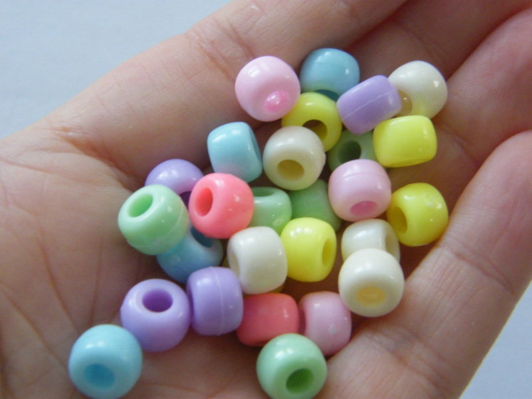 140 Barrel Beads Random Mixed Plastic BB594 - Etsy