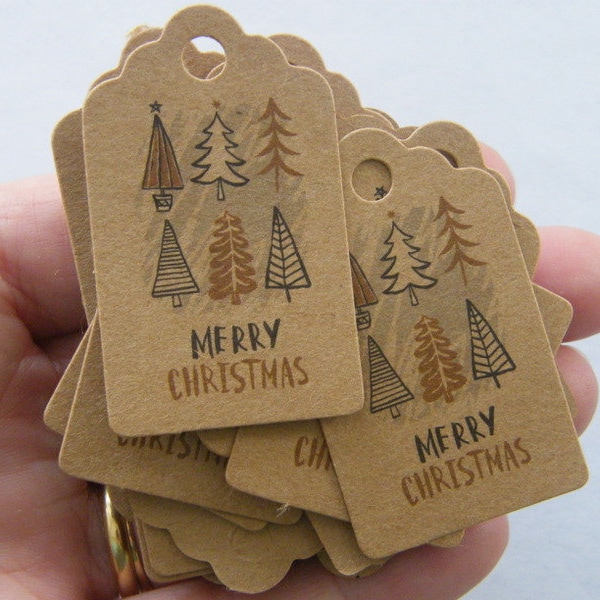 Kraft Christmas Tags - Etsy