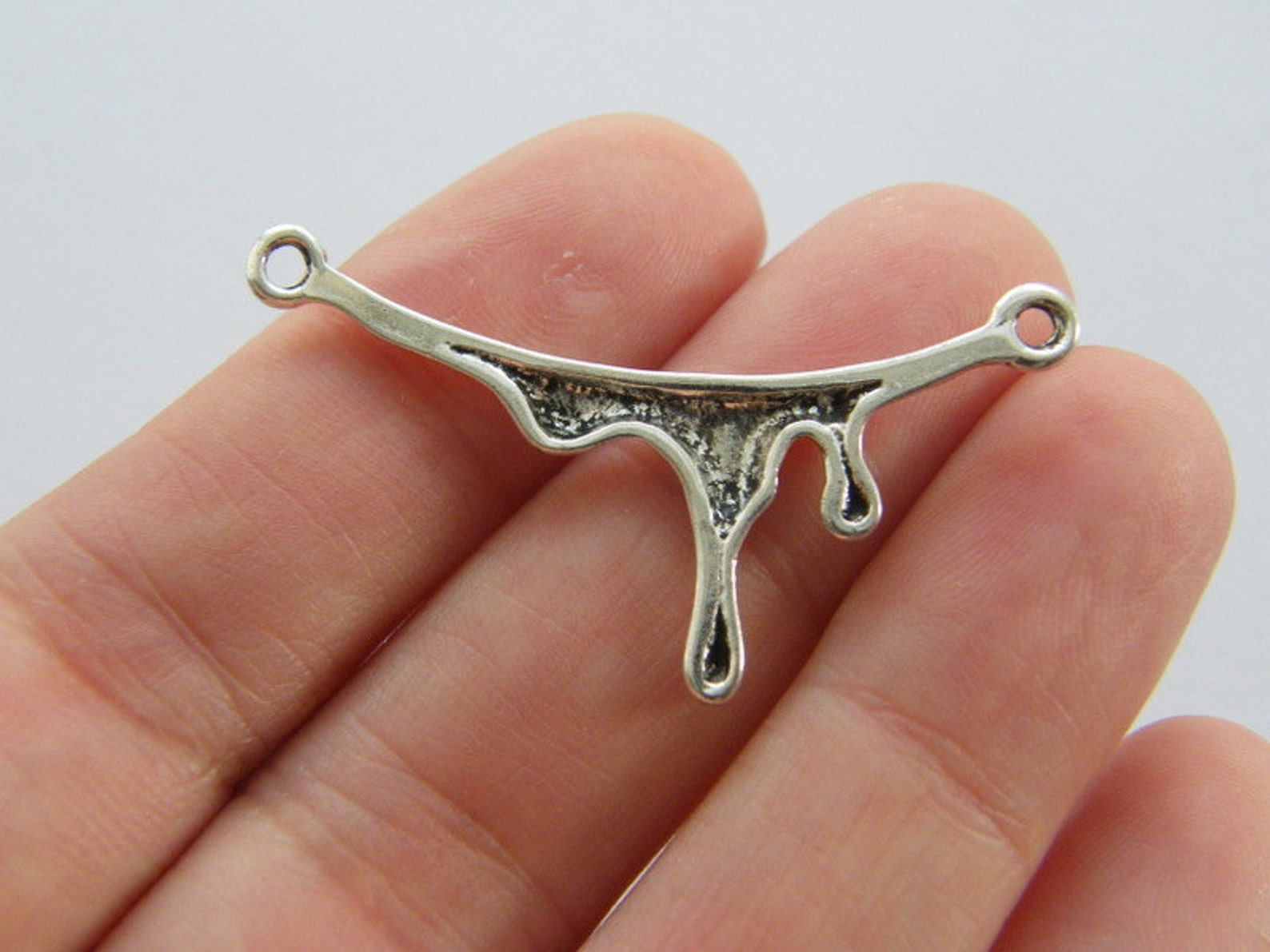 6 Dripping Blood Connector Charms Antique Silver Tone HC52 - Etsy