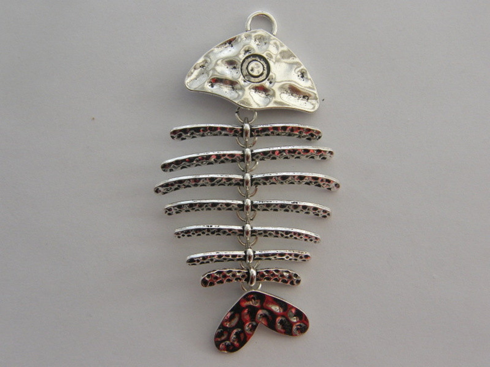 1 Fish Bone Pendant Antique Silver Tone FF24 - Etsy